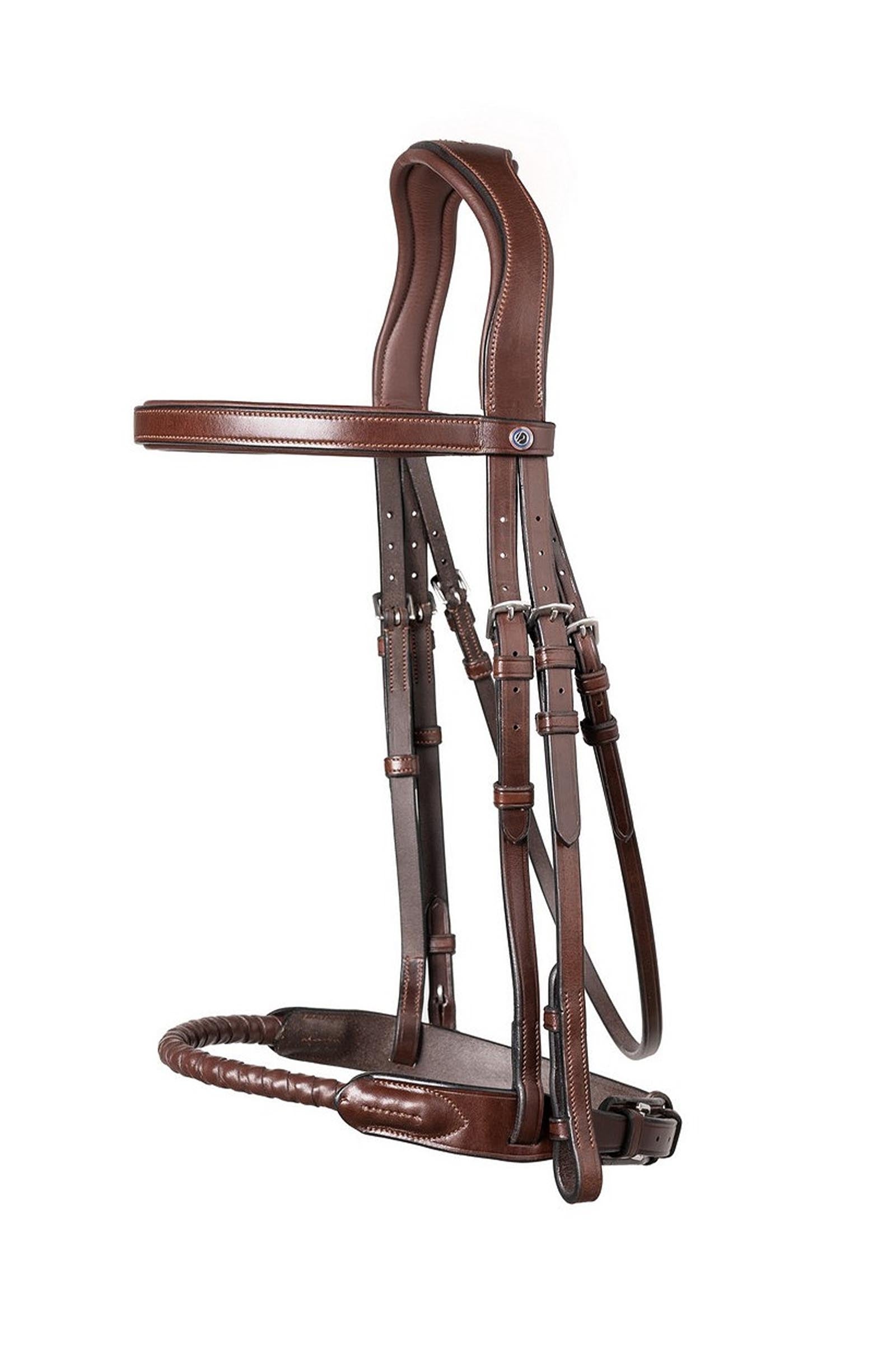 Dublin Rope Noseband Bridle Covered Brown/Silver C – horze