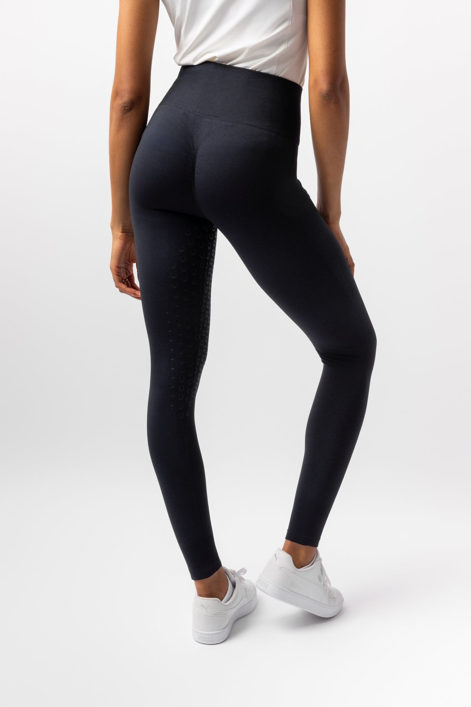 Horze Nessa Seamless Full Grip Scrunch Tights - Black – horze